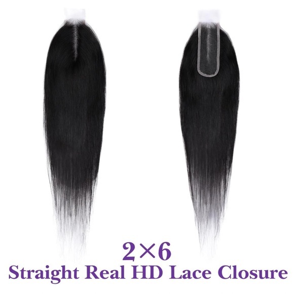 Hair | 22 Natural Black 2x6 Hd Lace Closure 10 Human Hair Skinlike ...